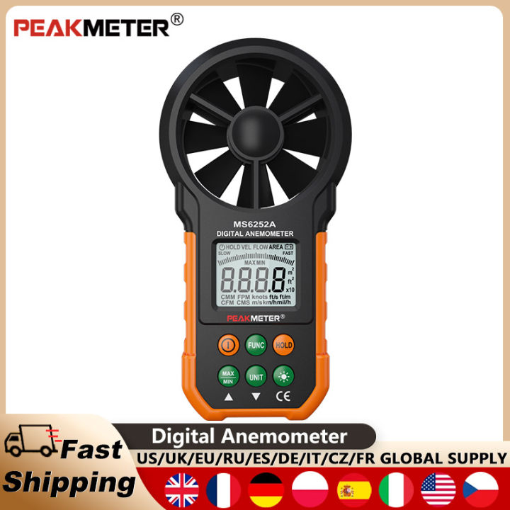 PEAKMETER PM6252A Handheld Anemometer LCD Digital Wind Speed Meter ...