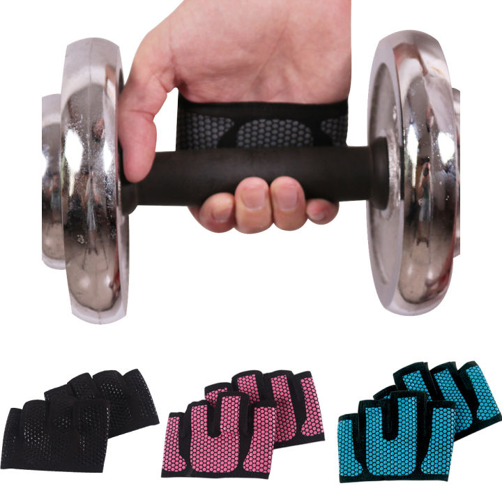 Gym Fitness Half Finger Gloves Men Women Anti-Slip Silicone Workout ...