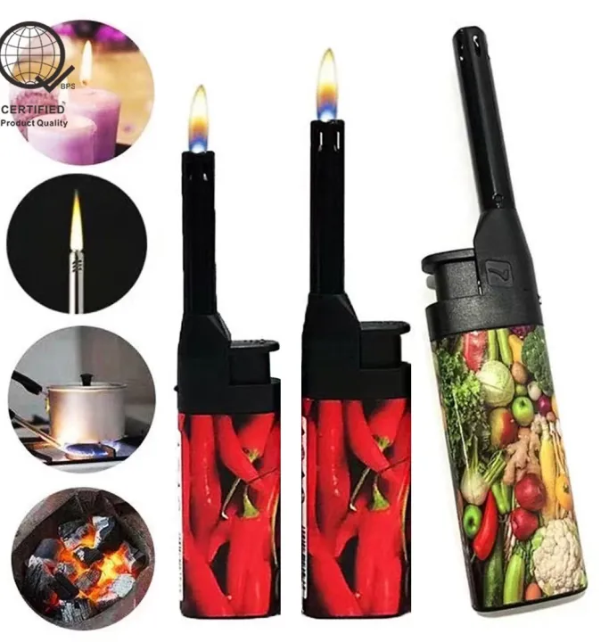 Refillable Long Nozzle Kitchen Gas Lighter – Multi Design Windproof ...