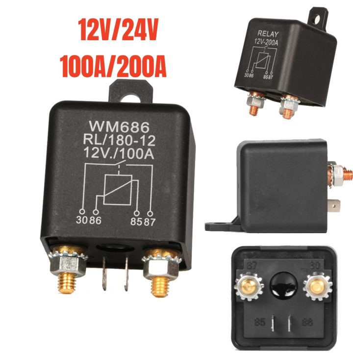 4Pin 12V/24V Relay Module 200A 100A High Current Relay Starting Relay ...