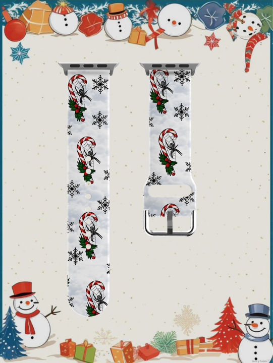 Candy Cane Spider Web For Apple Watch Band 45 mm 44 40 41 38 42mm ...