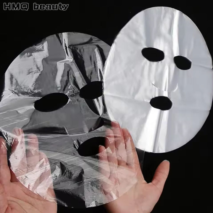 500/100pcs Disposable Plastic Film Full Face Cleaner Mask Neck Stickers ...