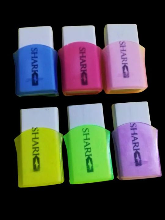 Fancy Eraser Long Size Multi Color // Pack Of 6 | Daraz.pk