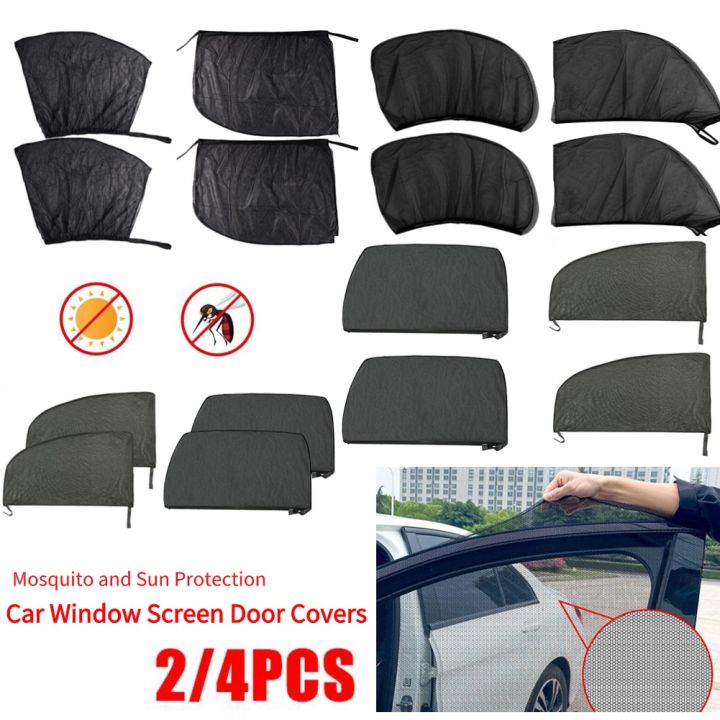 2/4pcs Car Window Screen Door Covers Side Window Shade UV Sunshine ...