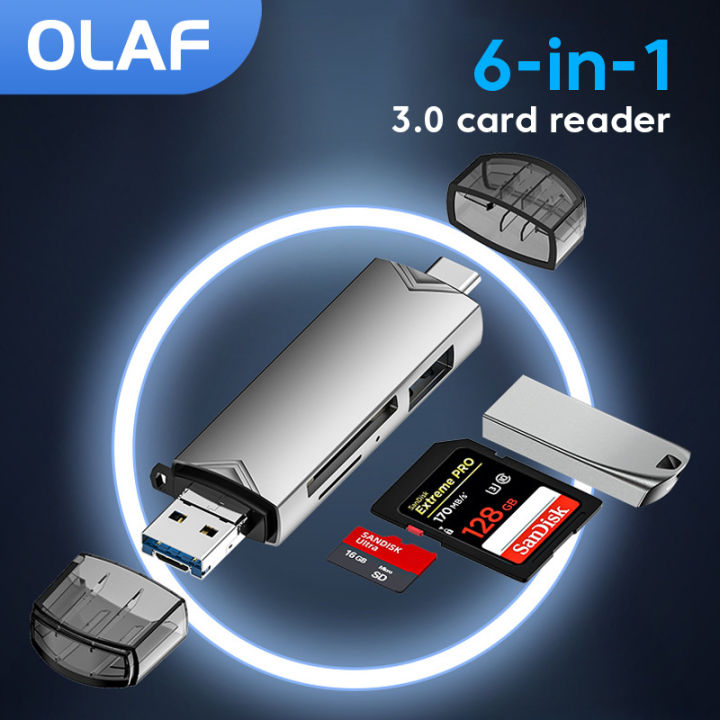 Olaf OTG Type C Micro tf sd card Reader type c to usb otg adapter 6 in ...