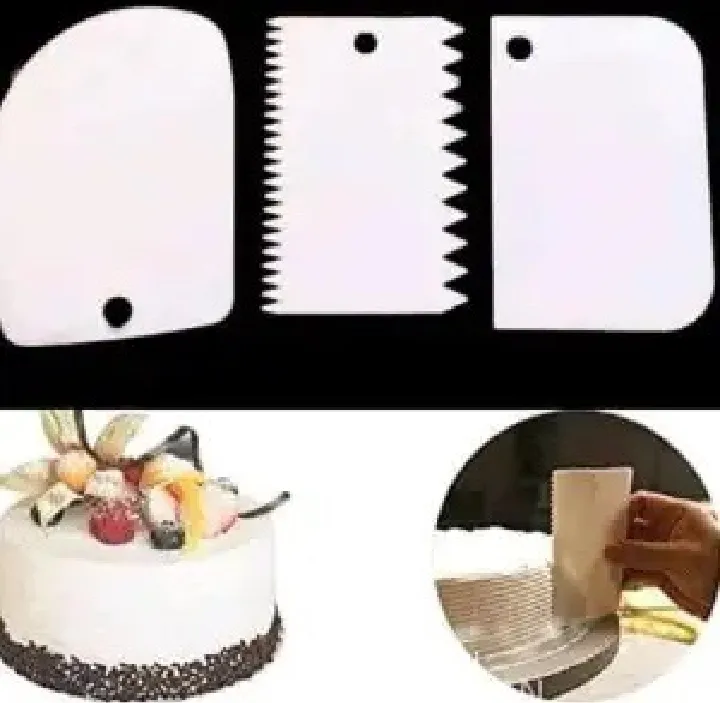 Plastic Fondant Cake Cream Scraper Spatula Dough Cutter Kitchen Baking ...