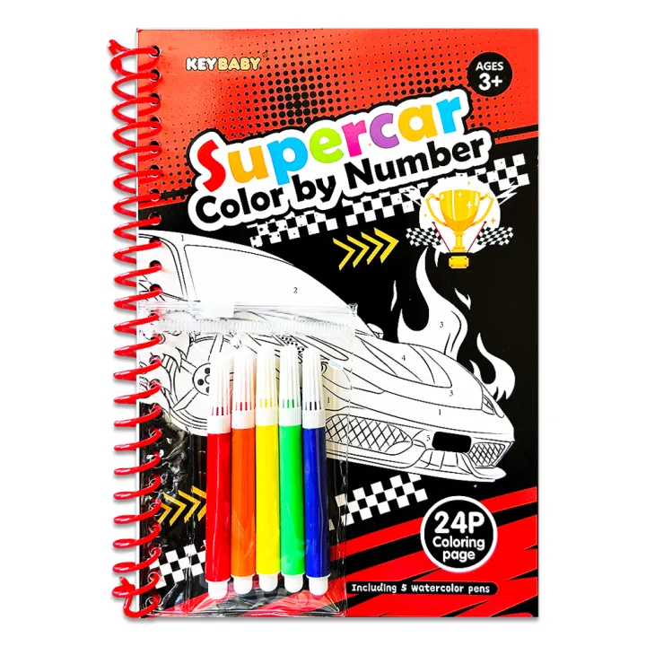 Color by Number Books Set for Kids - 8 different themes of boys' and ...
