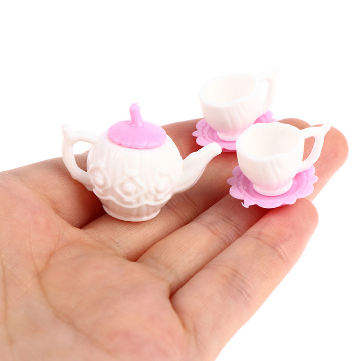 Hot Sale Dollhouse Miniature Tea Pot Kettle Coffee Cup Saucer 3pc Set ...