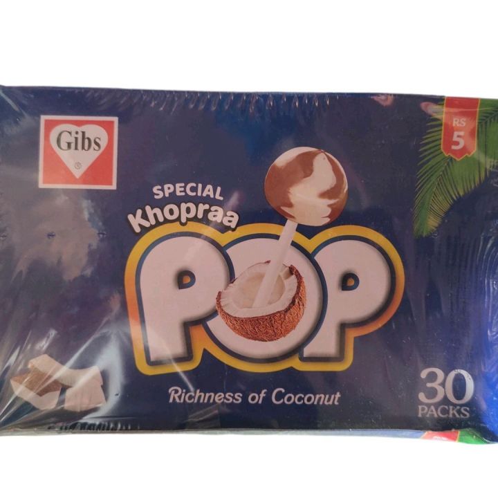 Khopraa Pop Richness of Coconut Lollipop Pack of 30 Pcs | Daraz.pk