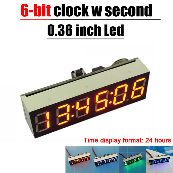 6-bit Clock LED Digital Electronic Clock W Second Display Module Power ...