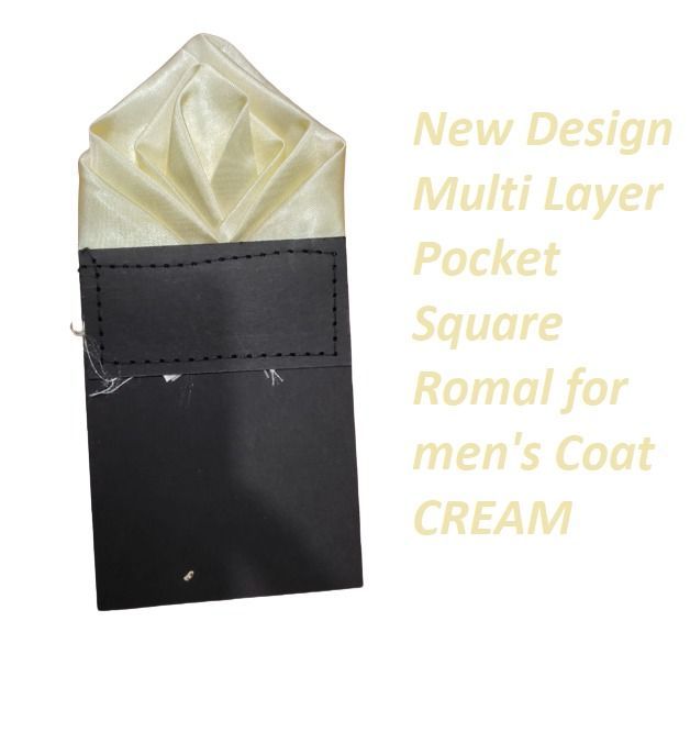 New Design Multi Layer Pocket Square Romal for men's Coat CREAM | Daraz.pk