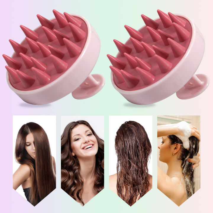 Silicone Scalp Massager Shampoo Brush - Hair Growth Stimulator ...