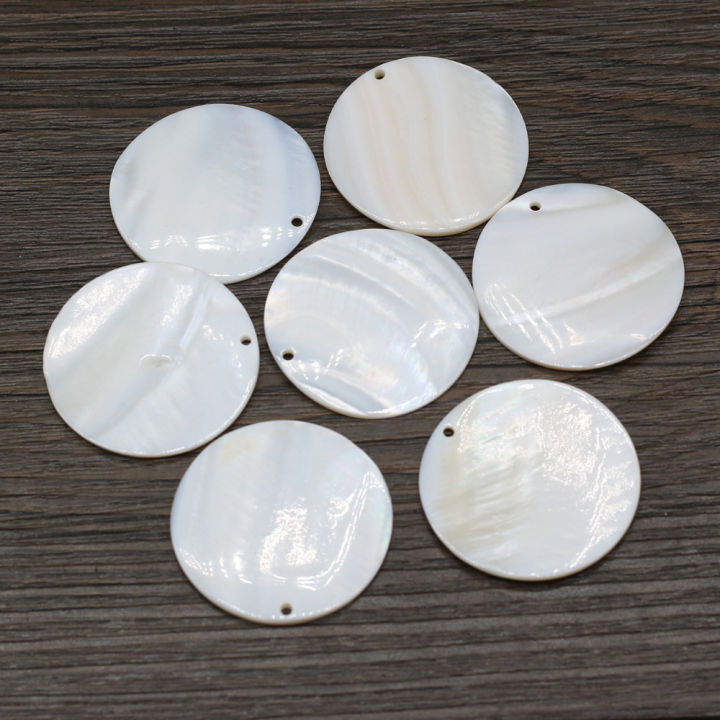 10PC Natural Mother of Pearl Shell Pendant Round Freshwater Shell Beads ...