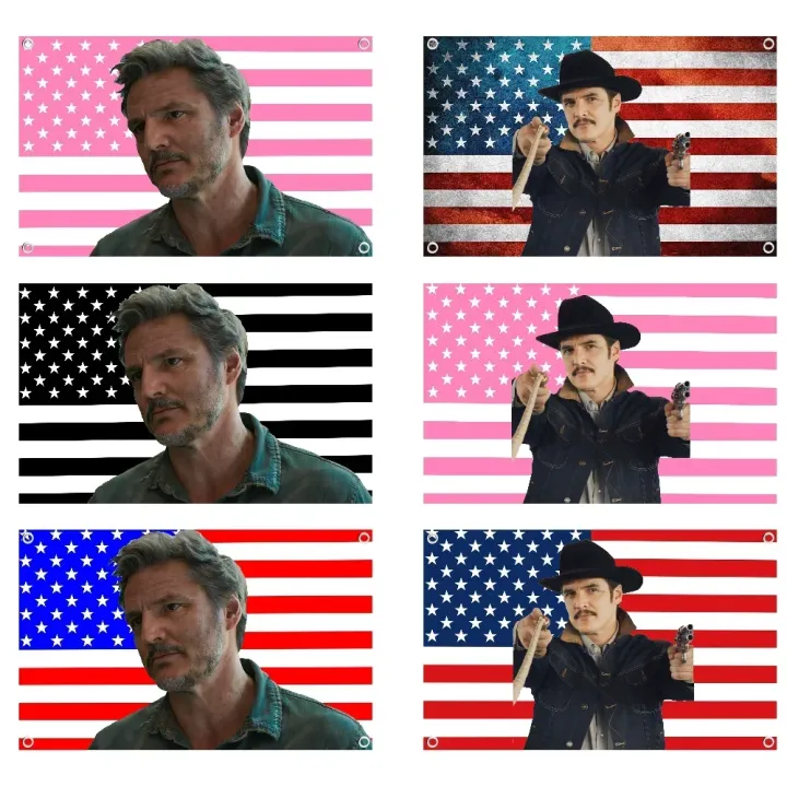 P-Pedro Pascal America Flag Advanced Printing Commercial Advertising ...