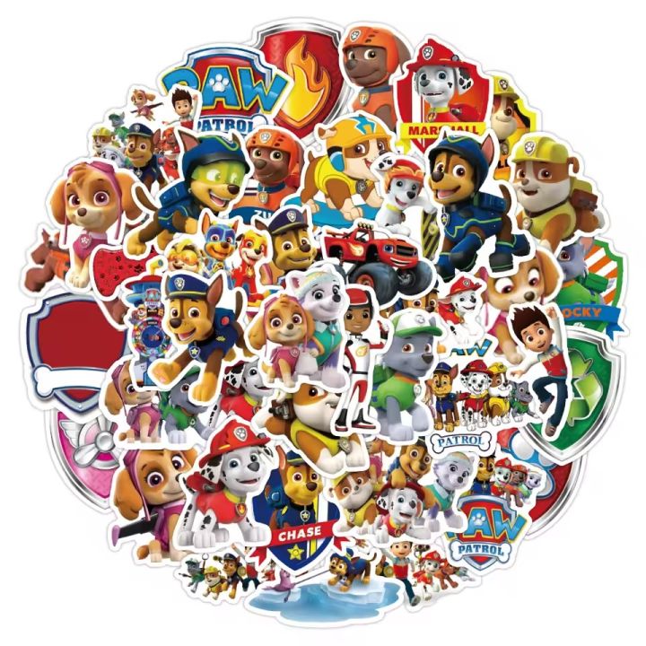 New 50PCS Paw Patrol Children's Cartoon Stickers Cute Kids Stationery ...
