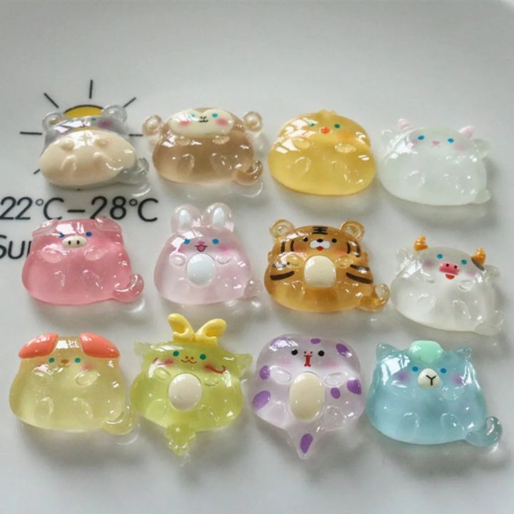 DW52 10Pcs Mix Chinese Zodiac Animals Charms Exquisite Clear Lovely ...