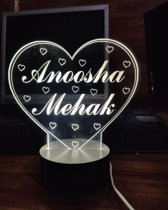 Custom 3D LED Night Lamp – Personalized with Your Name, Photo, or ...