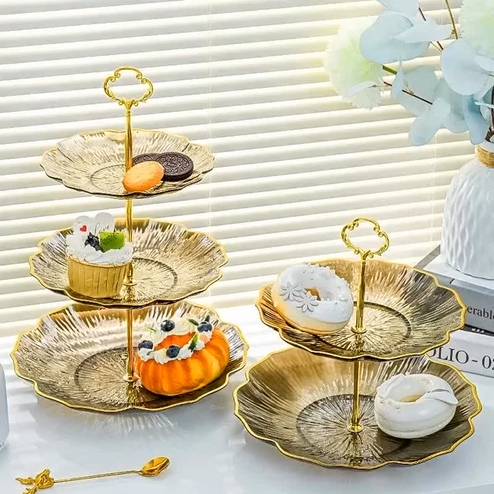 2 Layer Cake Stand Fruit Plate Tray Display Birthday Dessert Display ...