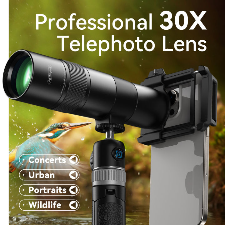 APEXEL 30x Ultra Telephoto Lens Monocular Universal Phone Professional ...