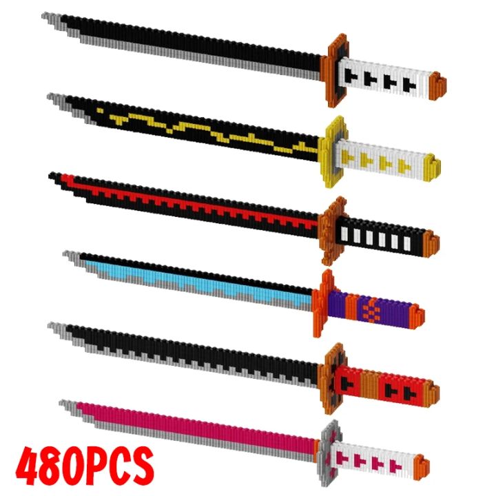 Samurai Sword Building Blocks Ninja Blade Katana Japanese Anime Knife ...