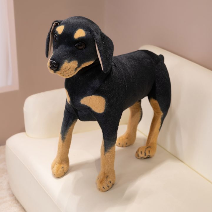 Rottweiler Simulated 3d Simulation Standing Black Dog Plush Stuffed ...