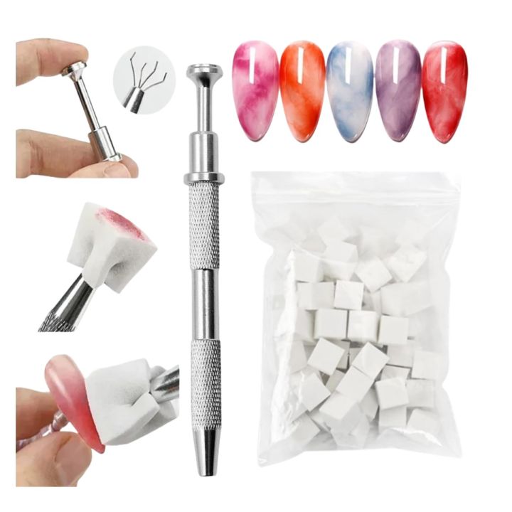 50pcs Ombre Sponge for Nails, Soft Gradient Nail Sponge with Grabbing ...