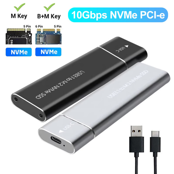 USB3.1 M.2 SSD Enclosure Mobile Case Supports NVME Protocol M.2 NVMe to ...