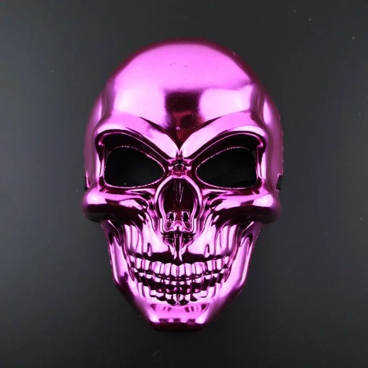 New Silvery Skull Mask Halloween Skull Head Cosplay Mask Anti-terrorism ...