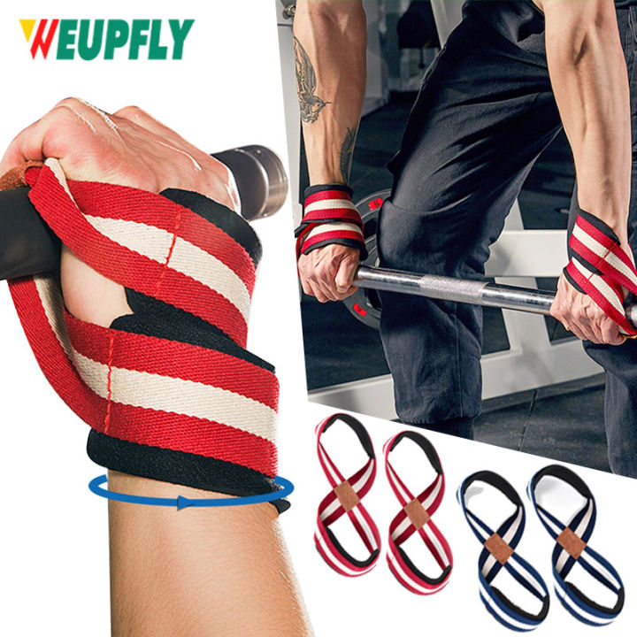 1Pair Figure 8 Lifting Straps - Weightlifting Straps - Figure 8 Straps ...