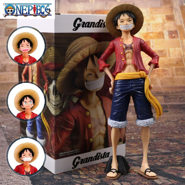 28cm One Piece Monkey D Luffy Anime Figure Toys Confident Smiley Luffy ...