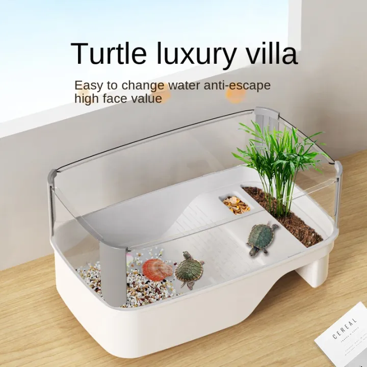 Plastic Transparency Turtle Tank House With Areas To Breed Feed Swim ...