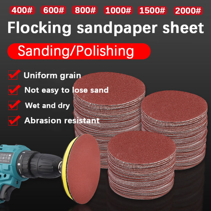 5” Flocked Sandpaper Sanding Polishing Sandpaper Drill Angle Grinder ...