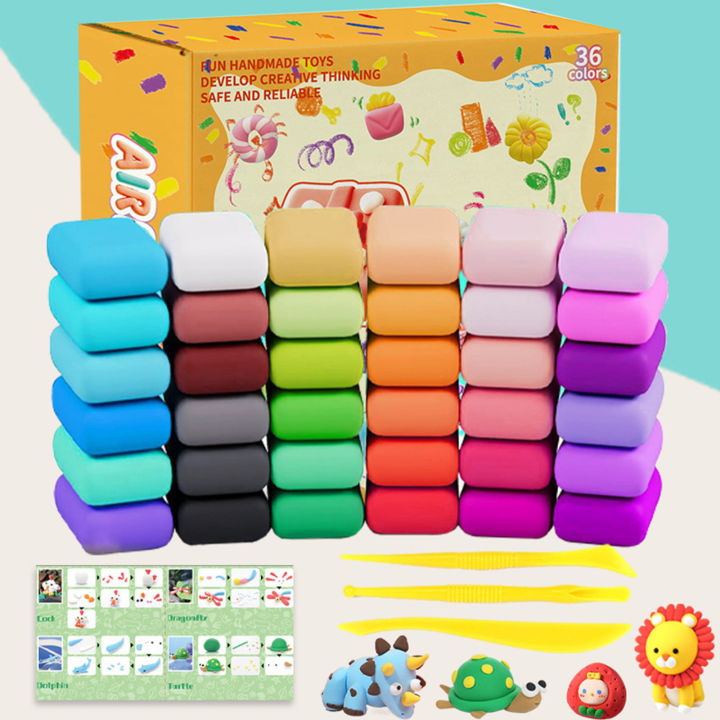 36Color High Quality Air Dry Clay Set Ultralight Plastic Clay With ...