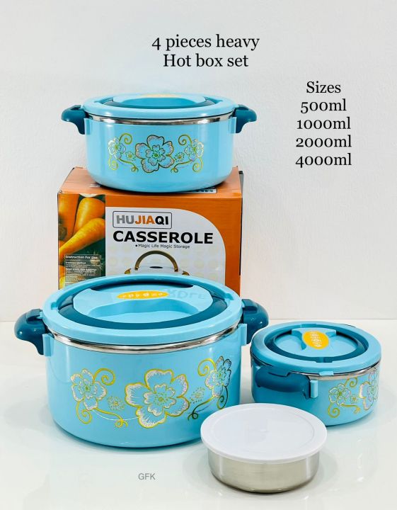Quality Hot Box 4 Pcs Set Stainless Steel Insulated /4Pcs Food Storage Basket | Daraz.lk