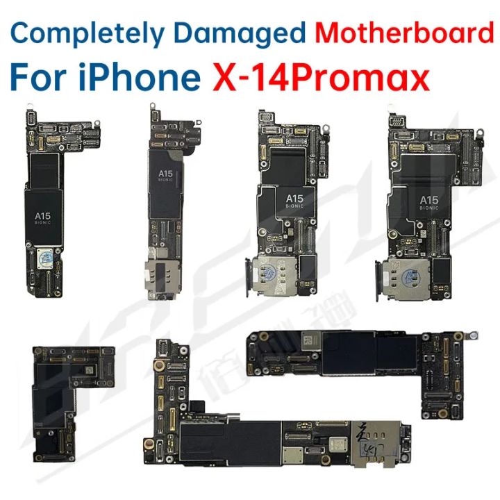 Completely Damaged Logic Motherboard for IPhone X XS XR 11 12 13 14 PRO ...