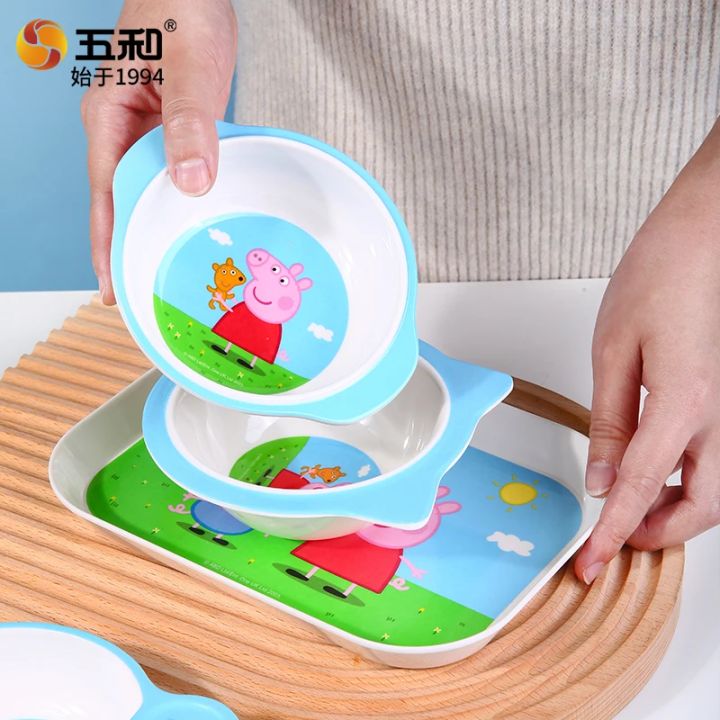 Peppa Pig Tableware for Kid BPA-Free Soup Bowls Anti Fall Dinner Plate ...