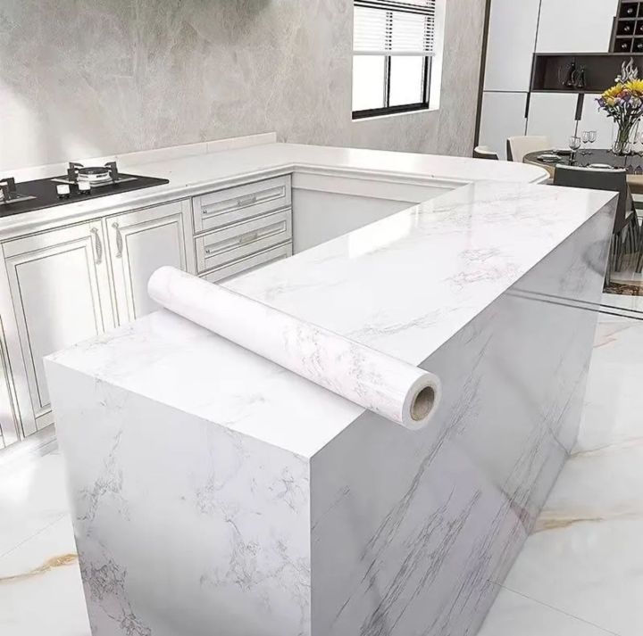 Premium Marble Design Wall Sticker – Waterproof & Oil Proof (Kitchen ...