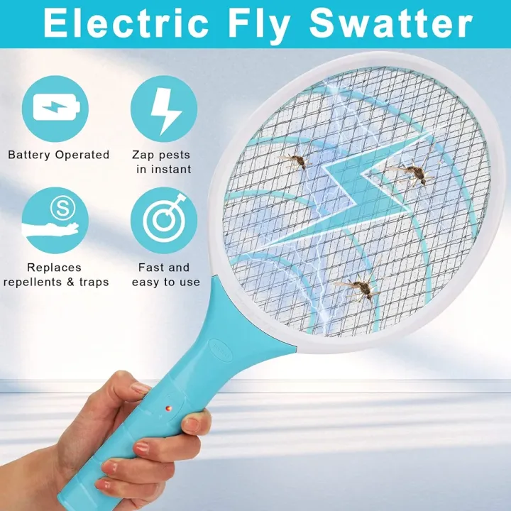 Rechargeable Mosquito Zapper Racket, Electric Insect Killer, Portable ...