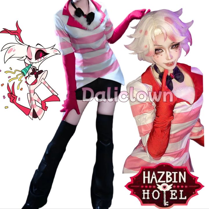 Hazbin Dust Angel Cosplay Costume Uniform Suit for Women Men Hotel ...
