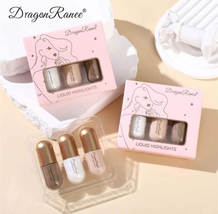 3 Color 3D Face Highlighter Face Contour Bronzer Brightening Concealer ...