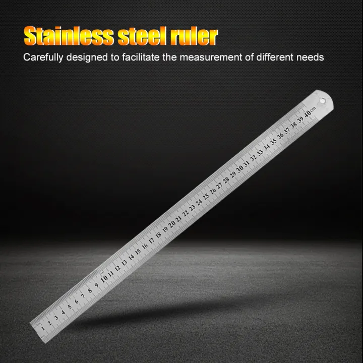 Metal Stainless Steel Ruler Double Side Centimeter Inches Scale Metric ...