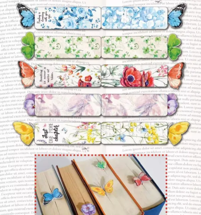 Pack of 5 butterfly bookmarks, Aesthetic bookmarks, beautiful bookmarks ...