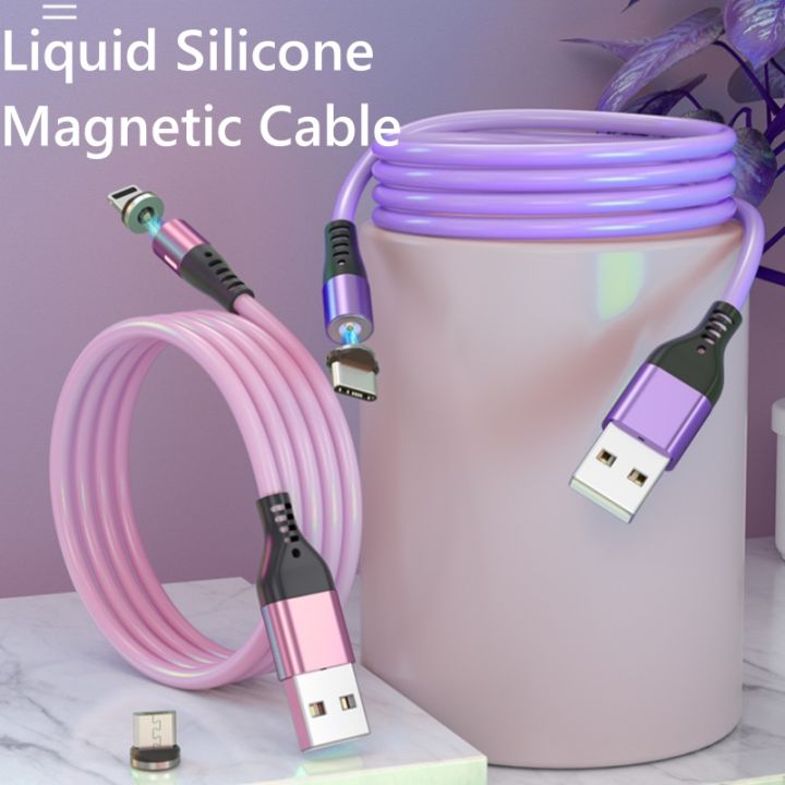 Soft Liquid Silicone Magnetic USB TYPE C Micro USB Charging Cable for ...