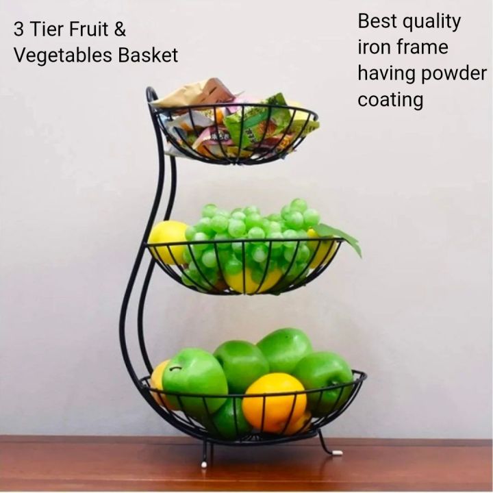Kitchen Organizer , 3 Tier fruit and vegetables basket , Counter top ...