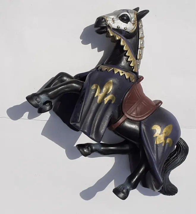 Papo Simbo Medieval Knight In Black Armour's Horse Action Figure Toy ...
