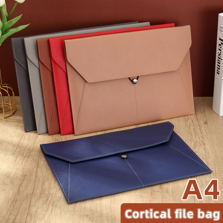 1Pcs Fashion Leather File Bag For Document Organizer A4 Document ...