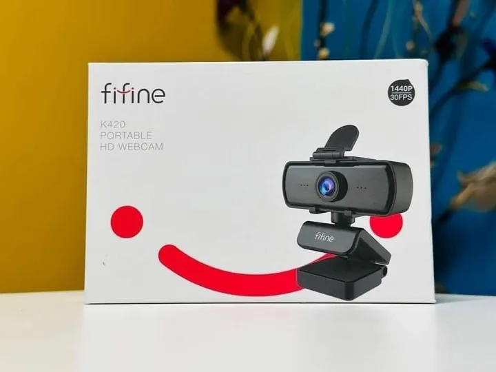 Fifine K420 Webcam 1440P, 2K Web Camera With Privacy Cover & Tripod For Laptop Desktop, Plug ...