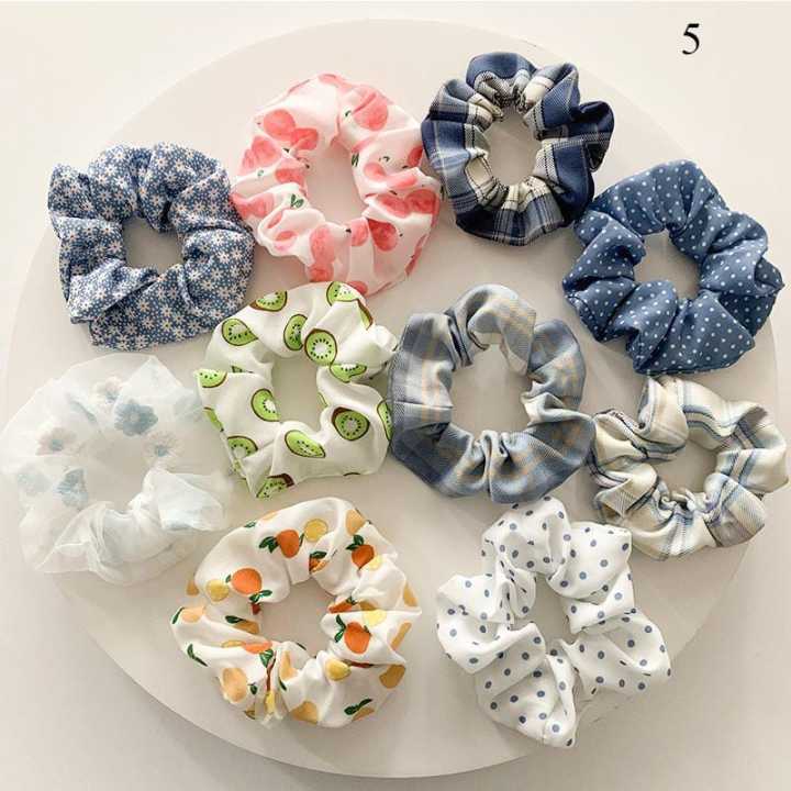 3Pcs Fashion Scrunchie ( pack of 6 random prints ) Hair Band For Women ...
