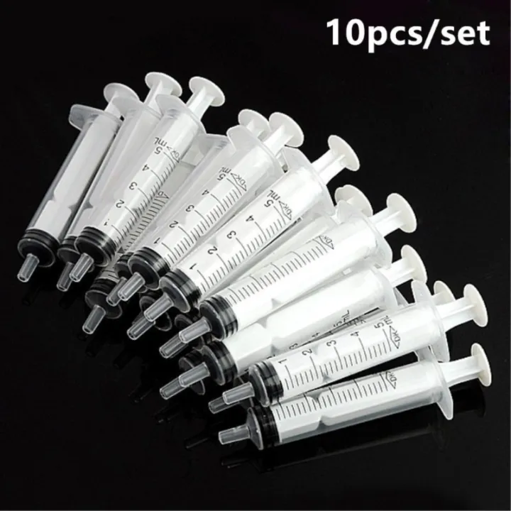 10x Disposable Plastic 5ml Injector Syringe No Needle for Lab Nutrient ...