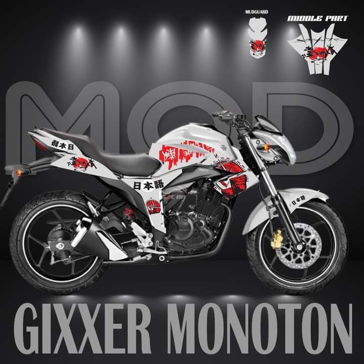Suzuki gixxer monotone decals sticker set | Daraz.com.bd